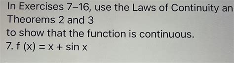 solved in exercises 7 16 ﻿use the laws of continuity an