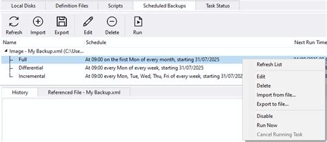 Managing Backup Schedules