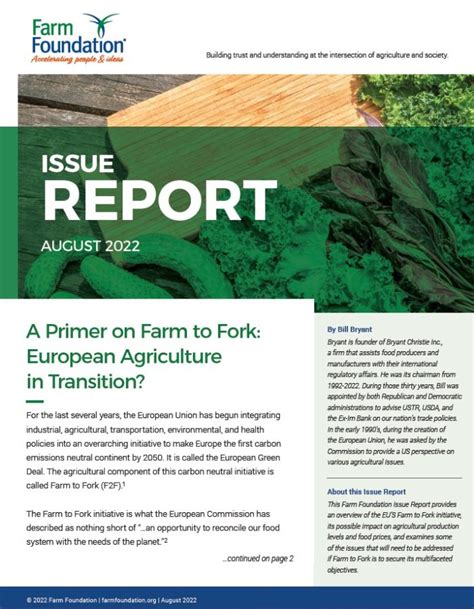 Farm To Fork Issue Report Cover Image Farm Foundation