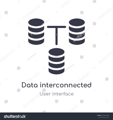 Data Interconnected Outline Icon Isolated Line Stock Vector Royalty Free 1383579890 Shutterstock