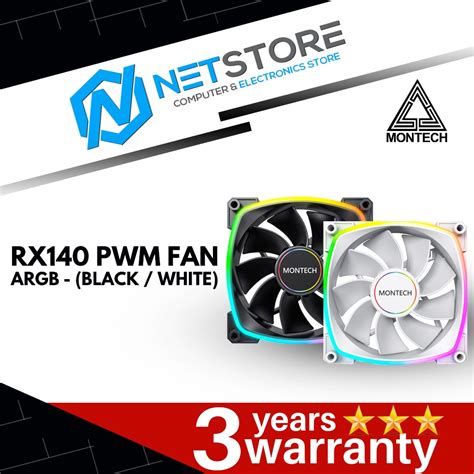 MONTECH RX140 PWM FAN ARGB BLACK WHITE Shopee Malaysia