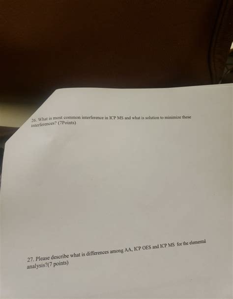 Solved What Is Most Common Interference In Icp Ms And What