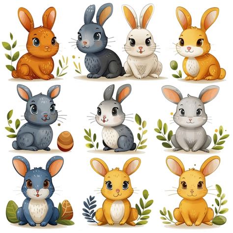 Premium Vector Rabbit Vector Set