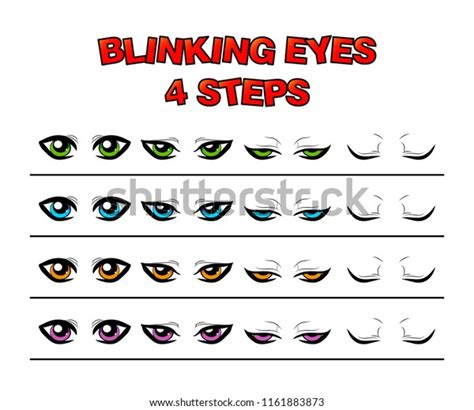 Blinking Eyes Steps Vector Preset Character Stock Vector Royalty Free