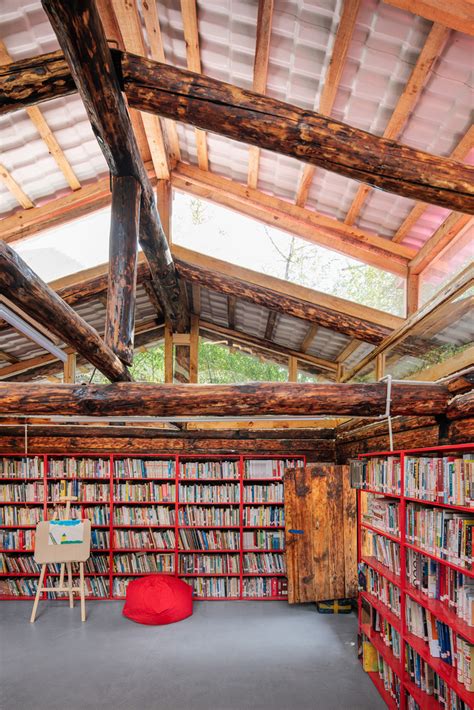 Gallery Of “flower On Hillside” Community Library Steps Architecture 15