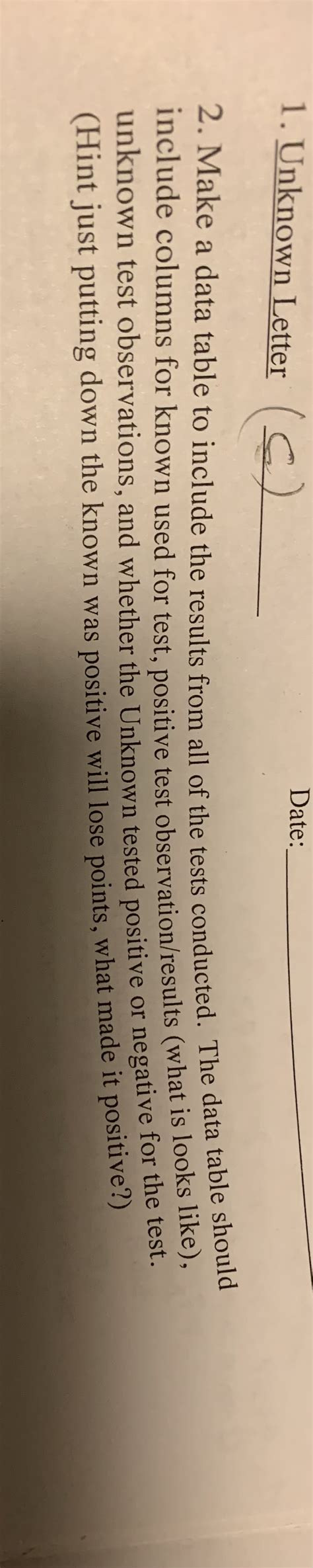 Make A Data Table To Include The Results From All Chegg Com