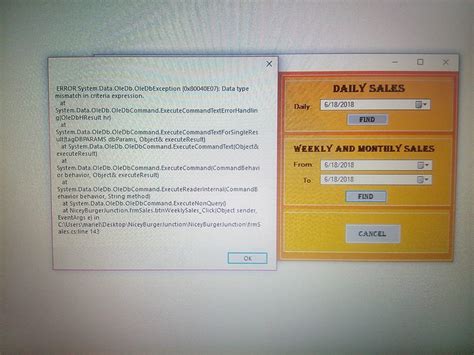 C Displaying The Data Between Two Datetimepickerdata Type Mismatch In Criteria Expression
