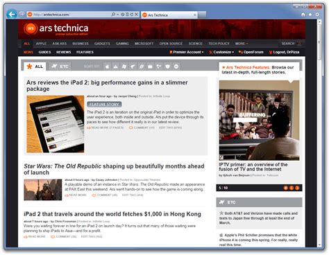 The Most Modern Browser There Is Internet Explorer 9 Reviewed Ars Technica