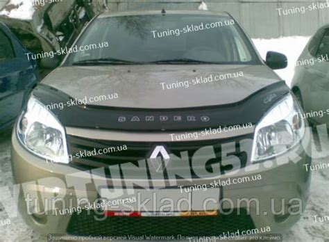 Дефлектор на капота Renault Sandero 1 (2008-2013) (Рено Сандеро) (ID ...