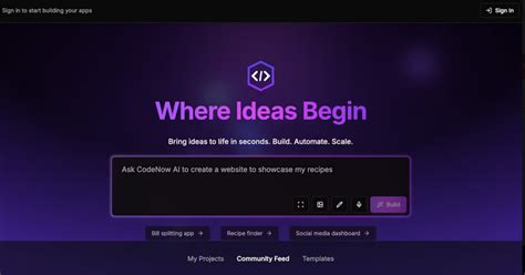 codenow ai bring ideas to life in seconds through an ai app builder