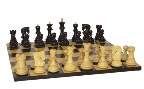 Chess Set Black Russian Chessmen On Black Maple Basic Chess Board Worldwise Imports