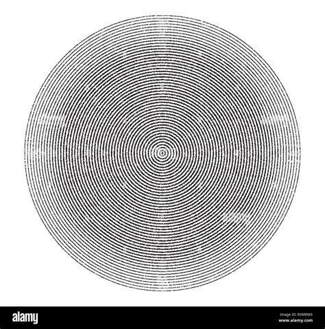 Abstract Concentric Circles Texture In Black And White Colors