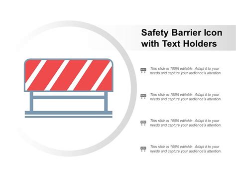 safety barrier icon with text holders ppt powerpoint presentation model