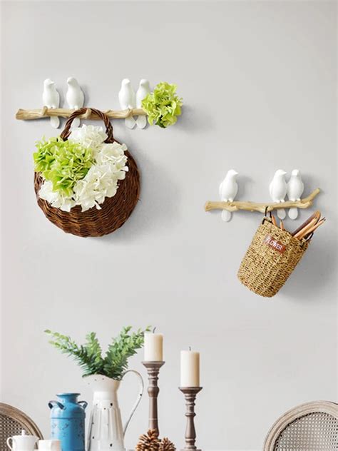 Настенный декор аксессуары для дома гостиная вешалка смолы крючок в виде птицы ключ кухонное