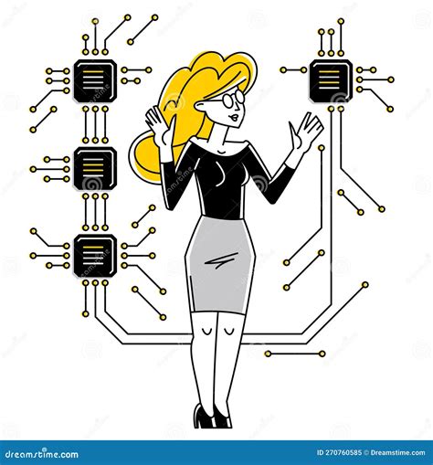 Sysadmin Repairing Hardware Vector Outline Illustration System