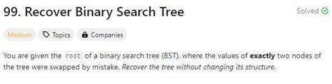 Leetcode 99 Recover Binary Search Tree 知乎
