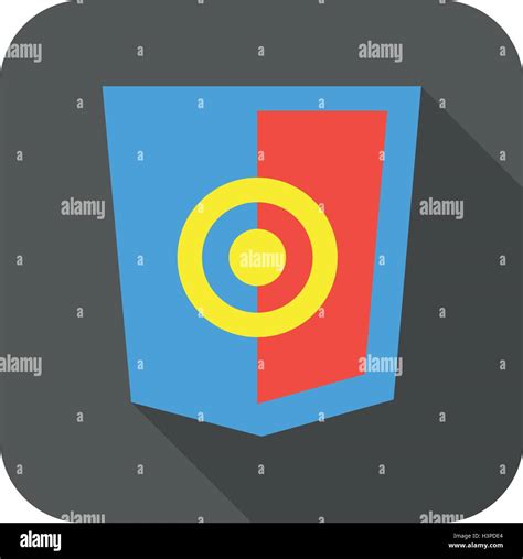 vector web development shield sign html5 javascript aim symbol icon on