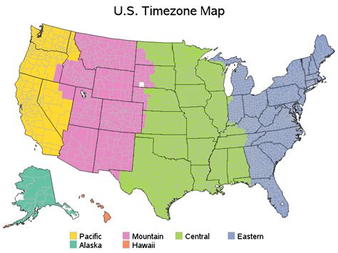 U S Timezone Map