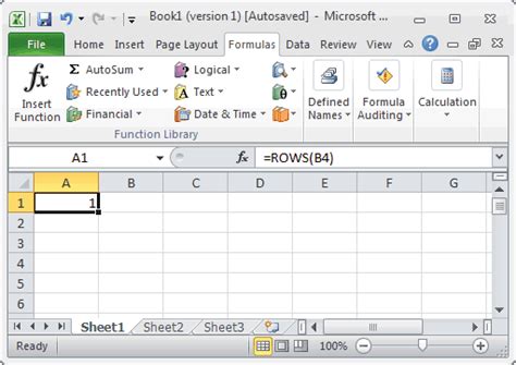 MS Excel How To Use The ROWS Function WS