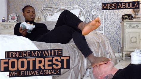 I Ignore My White Footrest While I Eat A Snack Foot Domination