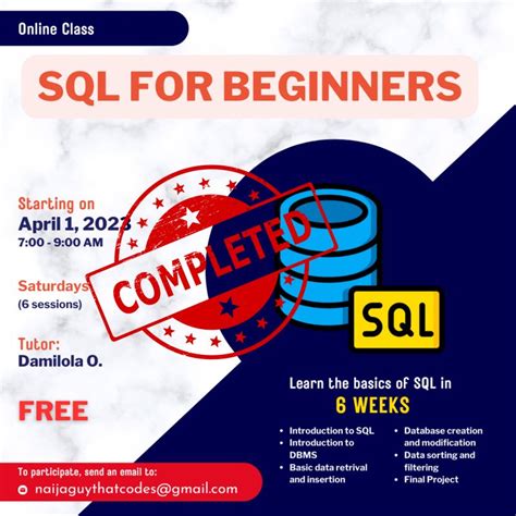 Sqlskills Mysql Sql Training Onlineclasses Damilola Oluwole