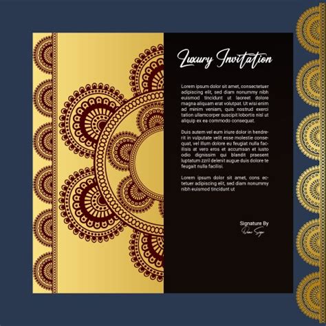 Traditional And Classical Invitation Card Design Vector Image