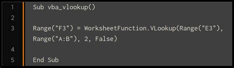 Using Vlookup In A Vba Code