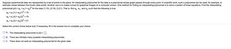solved suppose experimental data are represented by a set of