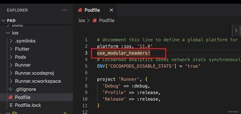 flutter run时报错the swift pod `sentry flutter` depends upon `sentry