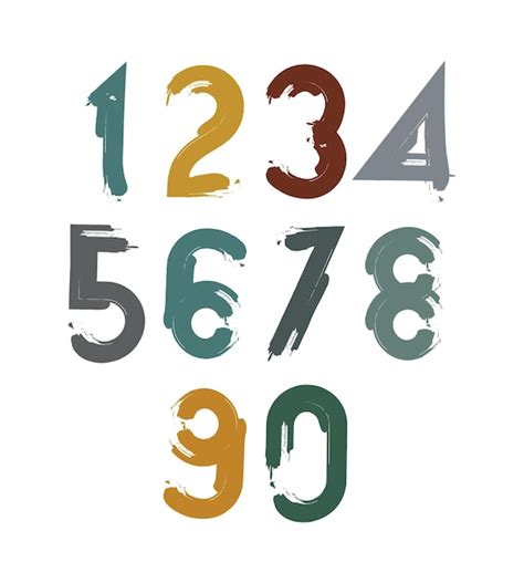 premium vector handwritten contemporary vector digit set doodle hand