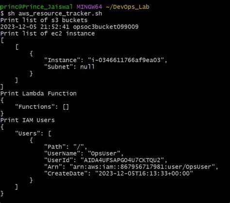 prince jaiswal on linkedin script to list aws resources for example