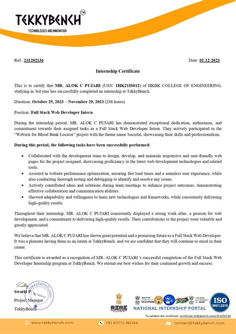 Alok C Pujari On Linkedin Internship Fullstackwebdevelopment Professionaldevelopment