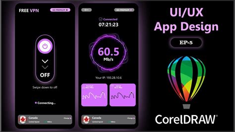 Ui Ux Design Mobile App Ui Design In Coreldraw Kh Graphics Ep5 Youtube