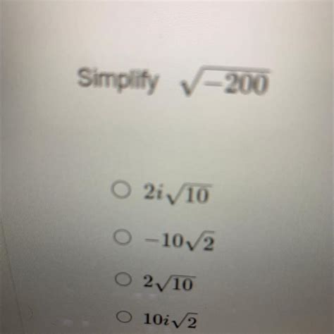 Simplify Square Root 200