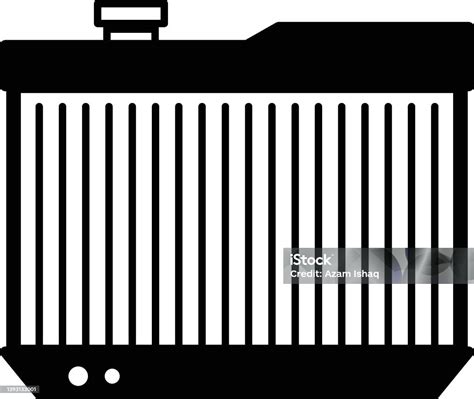 자동차 라디에이터 벡터 아이콘 디자인 자동차 서비스 및 자동차 수리점 기호 트럭 예비 부품 기호 자동차 기술자 장비 스톡