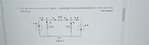 Solved For The Network Shown In Figure 2 ﻿applying Nodal