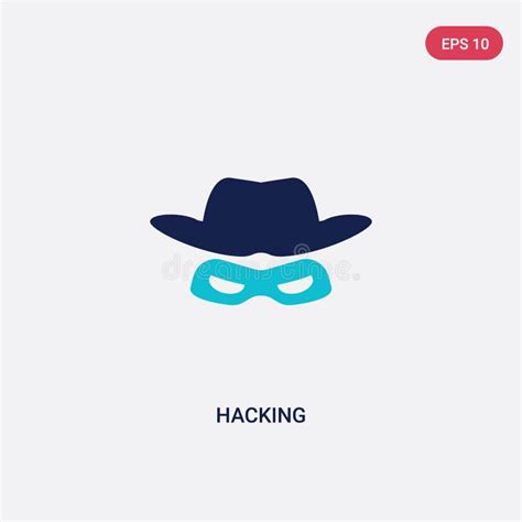 Two Color Hacking Vector Icon From Cyber Concept Isolated Blue Hacking Vector Sign Symbol Can