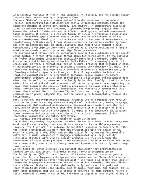 Deconstructing Python Code Serpent And Comedys Legacy Pdf Python