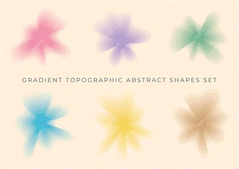 Premium Vector Set Of Gradient Topographic Abstract Shapes
