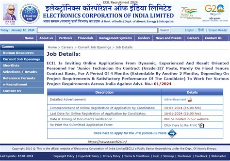 ECIL Recruitment 2024 ECIL এ নযগ বজঞপত শনযপদ 1100
