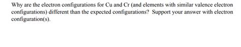 Solved Why Are The Electron Configurations For Cu ﻿and