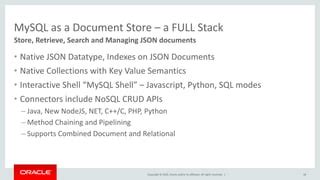 MySQL NoSQL Document Store PPT