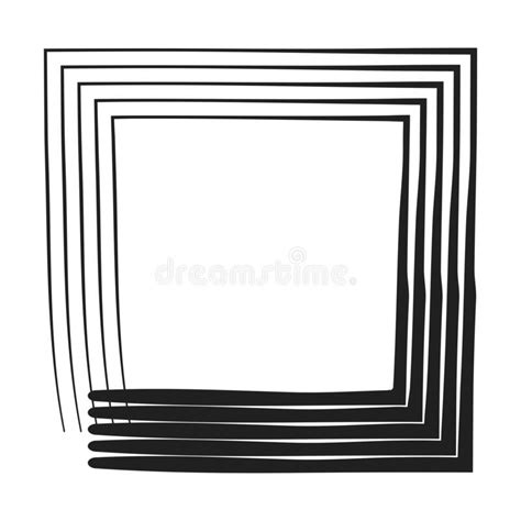Concentric Square Element Square With Drawn Lines Vector Illustration Element Stock Vector