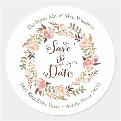 Save The Date Return Address Label Stickers Zazzle Com