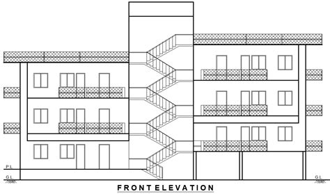 Building Elevation Autocad Building Elevation 8 【free Cad
