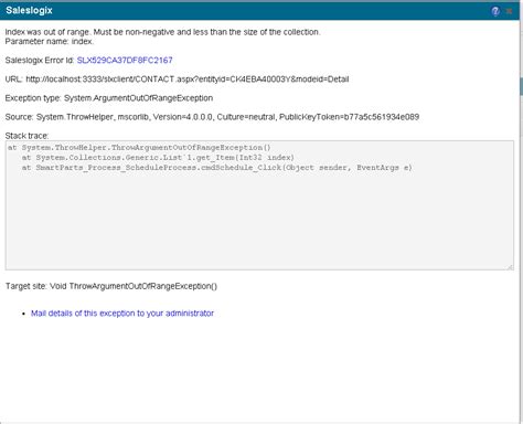 Infor Crm Formerly Saleslogix V81 Update 03 And 05 Uncaught Error