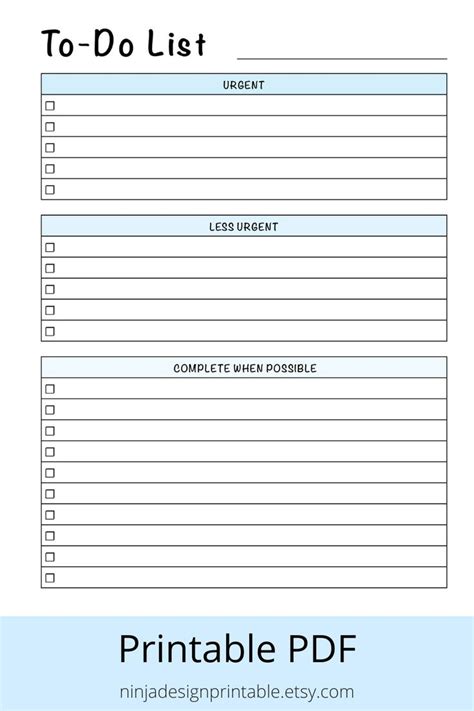 Printable Priority To Do List With Checkboxes Priority List Based On