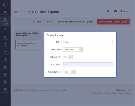 magento 2 dependent custom options chained product options webkul