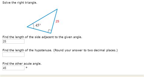 Solved Solve The Right Triangle Find The Length Of The Side