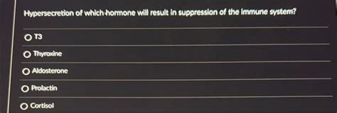 Solved Hypersecretion Of Which Hormone Will Result In